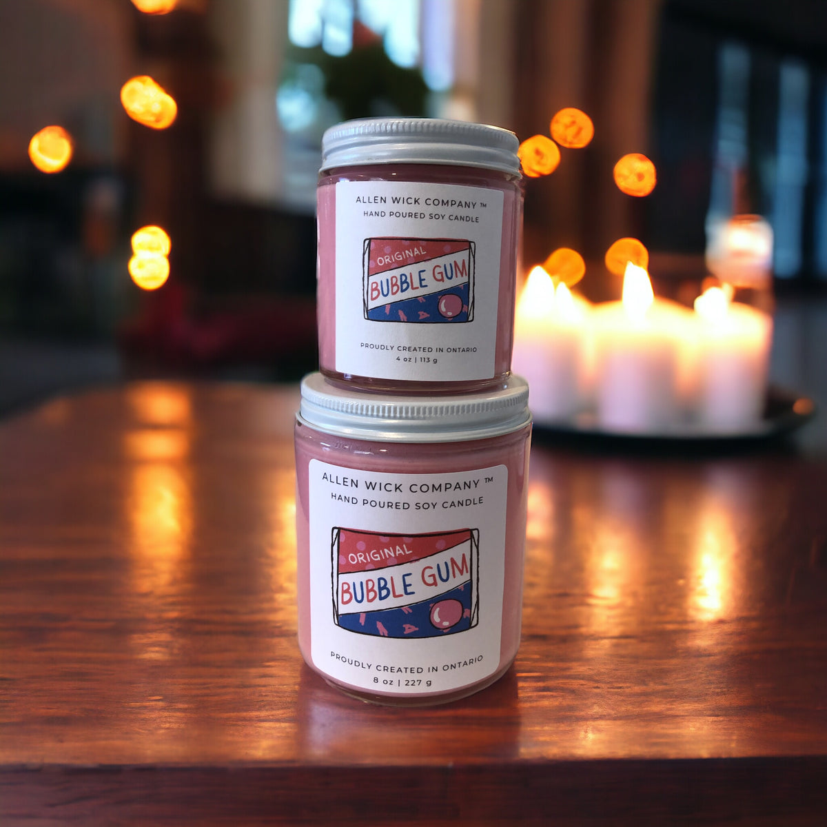 Bubble Gum Jar Candle (Small and Medium) – Allen Wick Candles